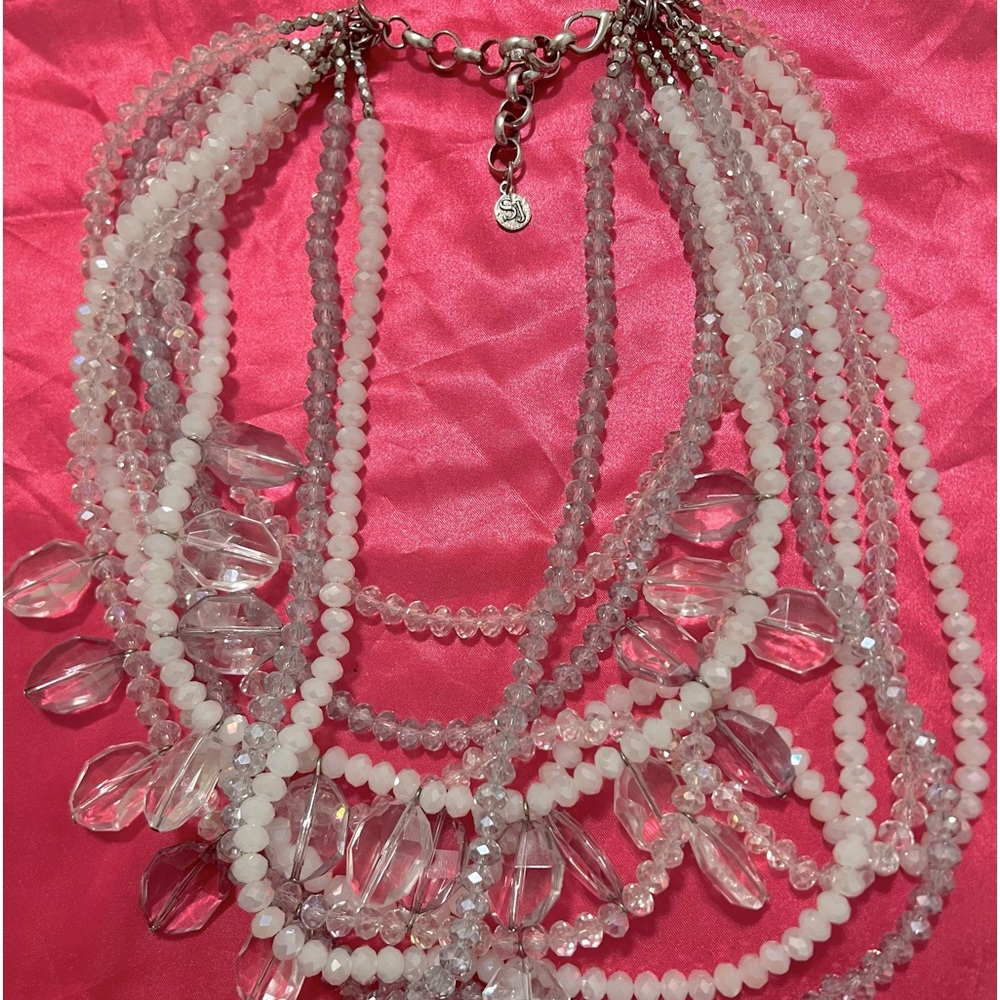 Sassy Jones White Malia Necklaces Gem